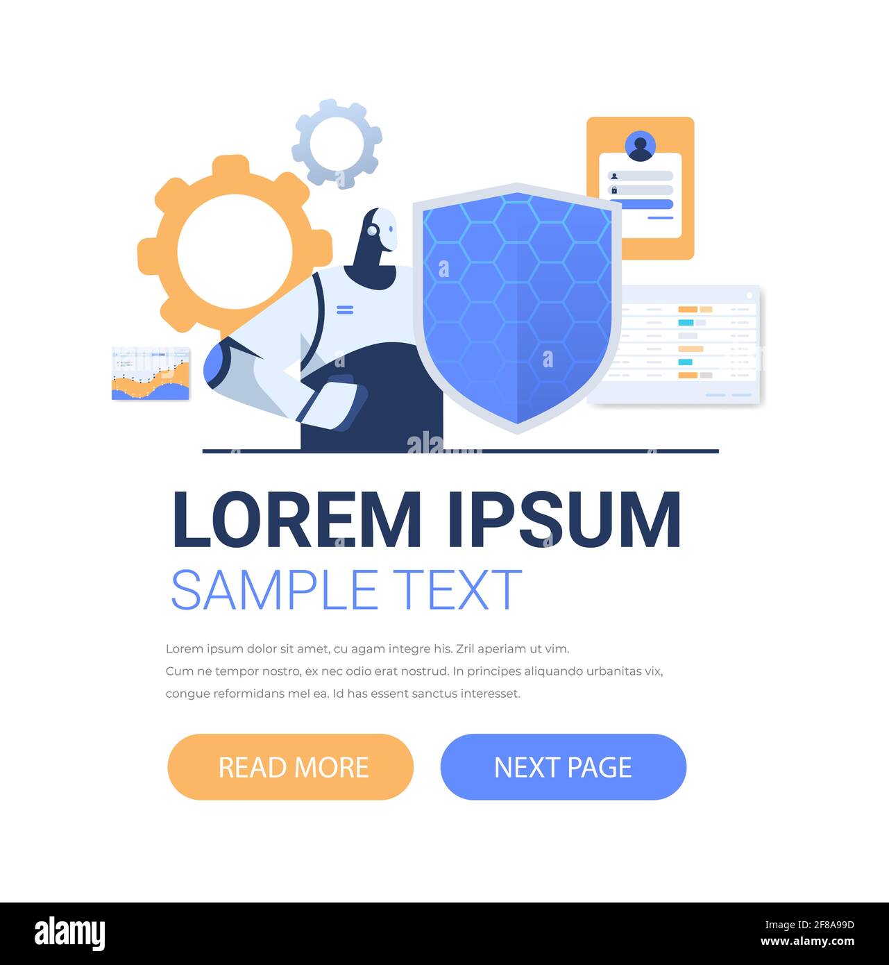 robot holding shield web data security protection artificial ...