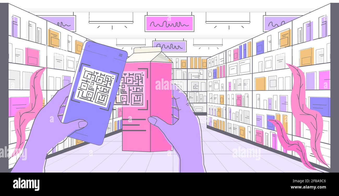 Cartoon qr code hi-res stock photography and images - Alamy