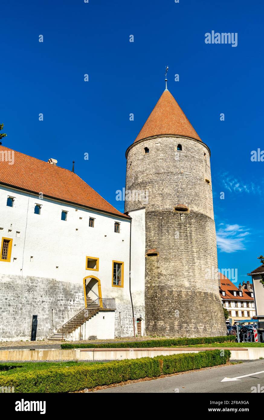 Yverdon-les-Bains Castle in the Canton of Vaud, Switzerland Stock Photo ...