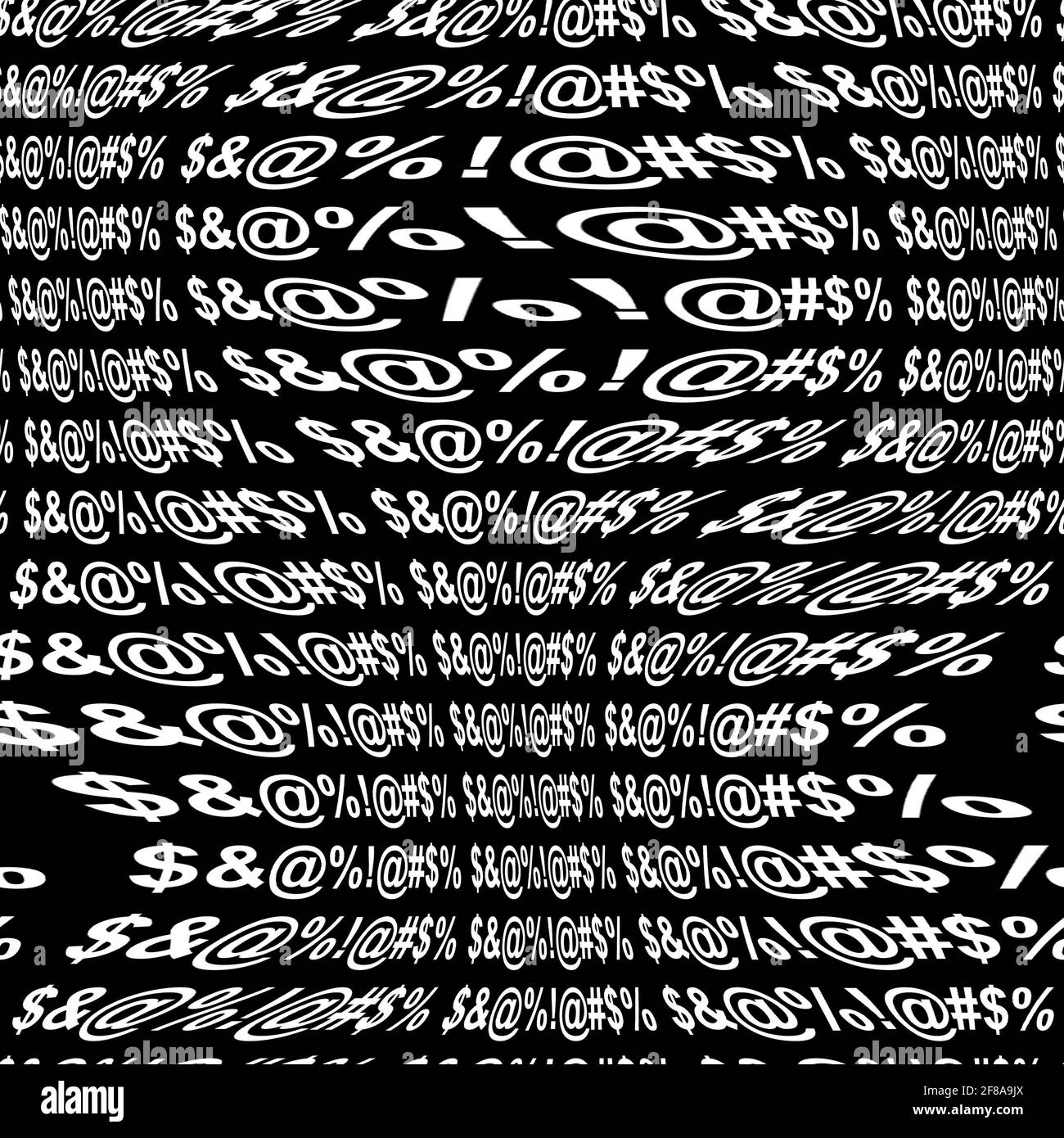 Special character word warped, distorted, repeated, and arranged into ...