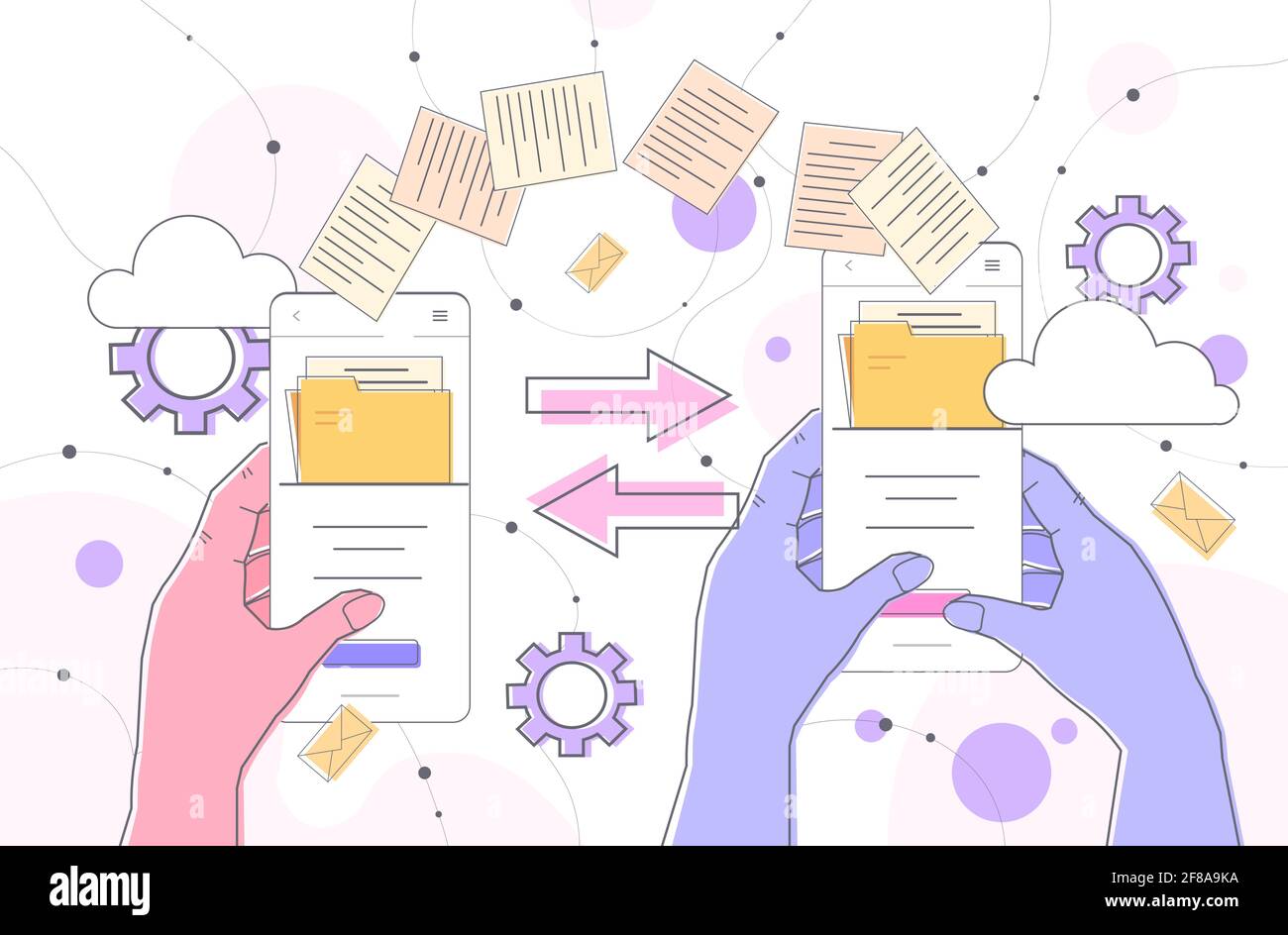 Hands exchange copy Stock Vector Images - Alamy