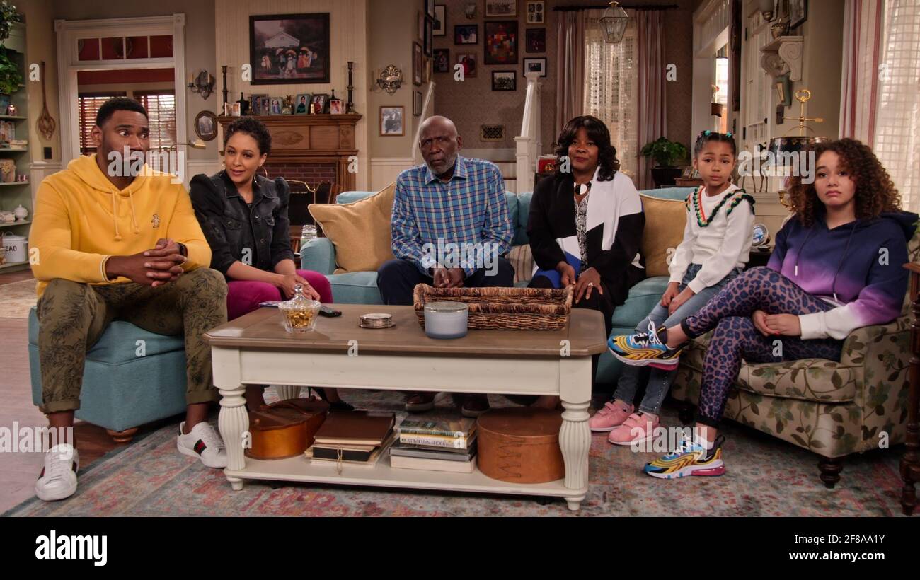 FAMILY REUNION, from left: Anthony Alabi, Tia Mowry, Richard Roundtree ...