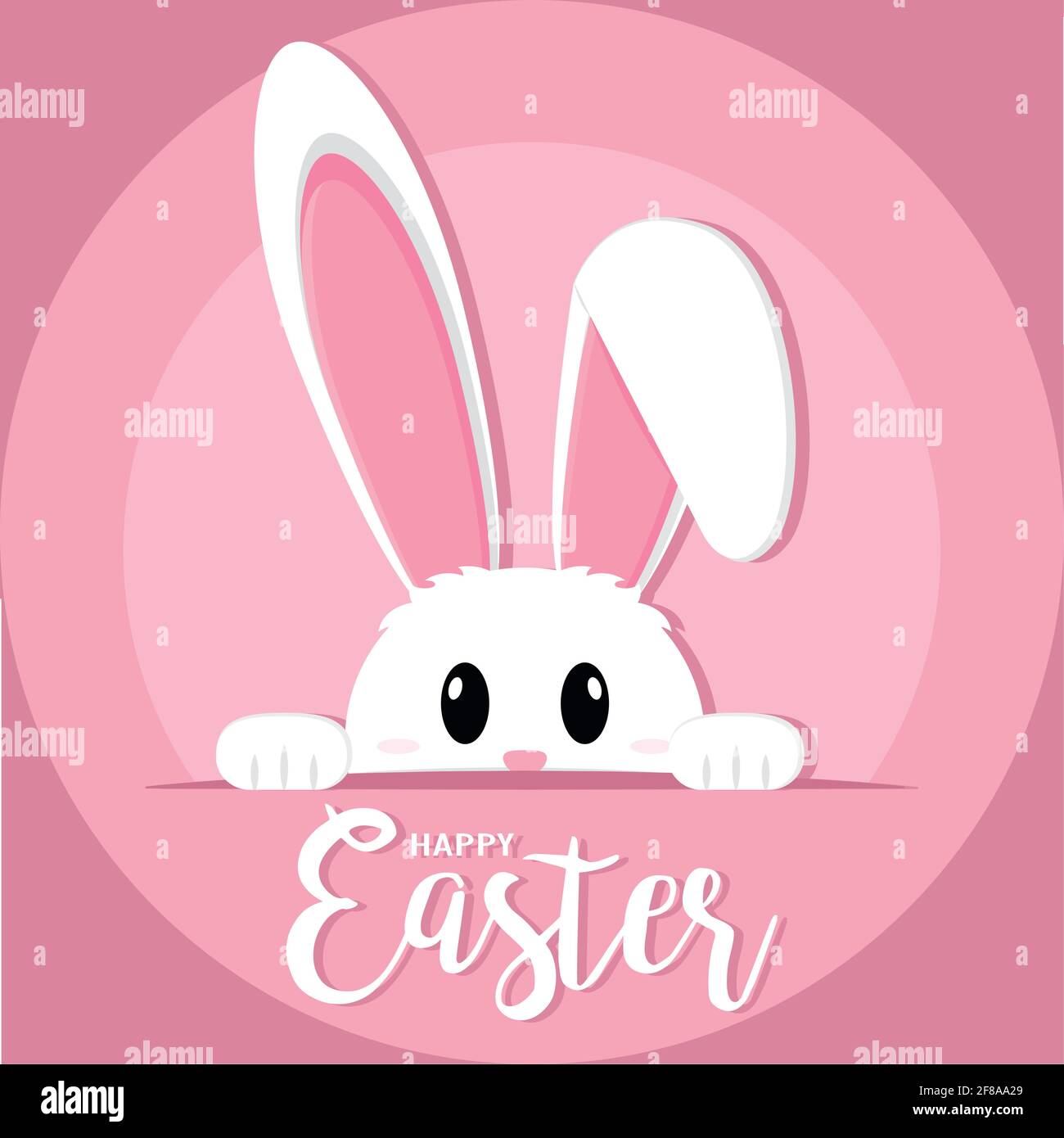 Cute bunny cartoon. Happy easter poster - Vector illustration Stock ...