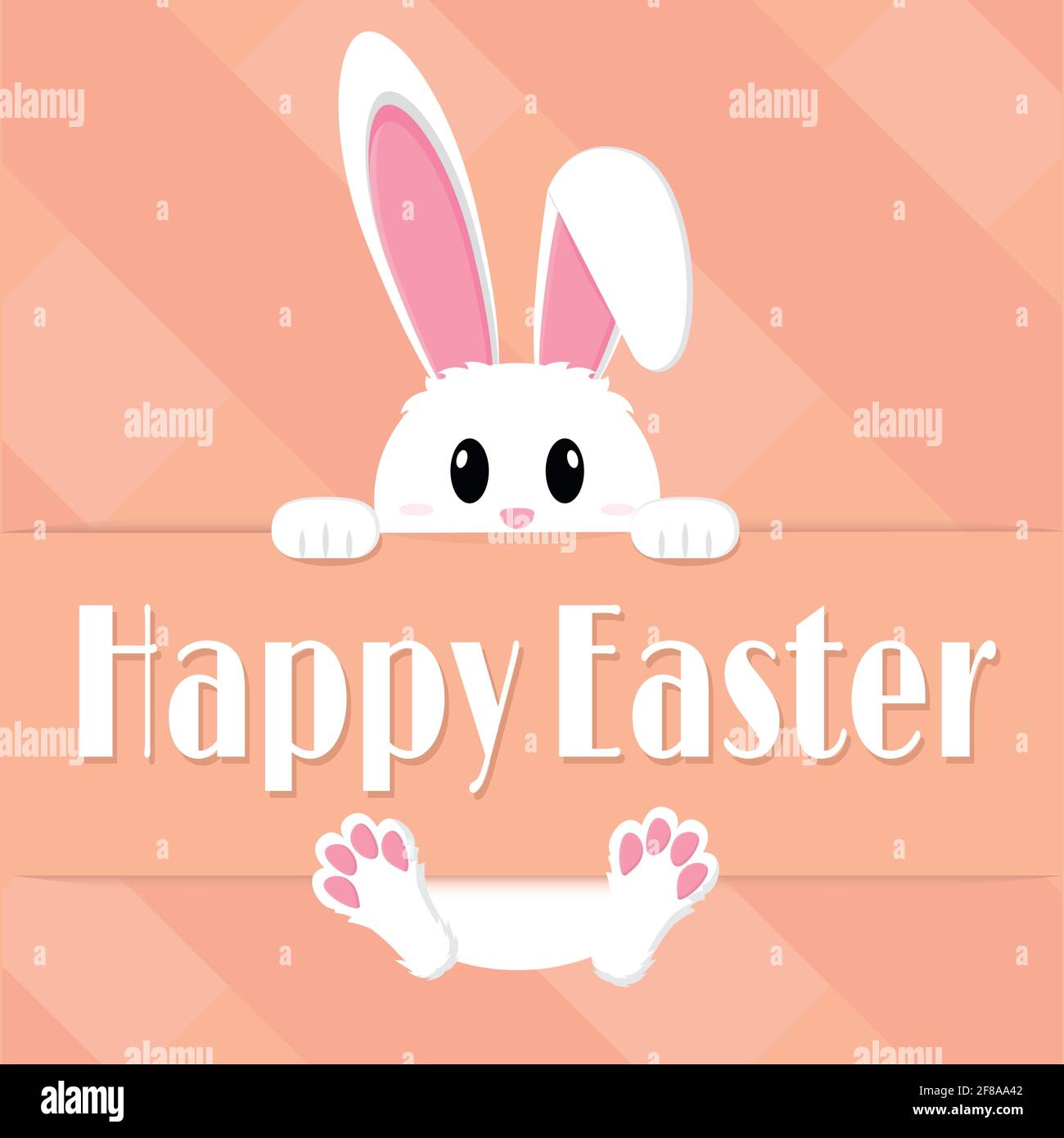 Cute bunny cartoon. Happy easter poster - Vector illustration Stock ...