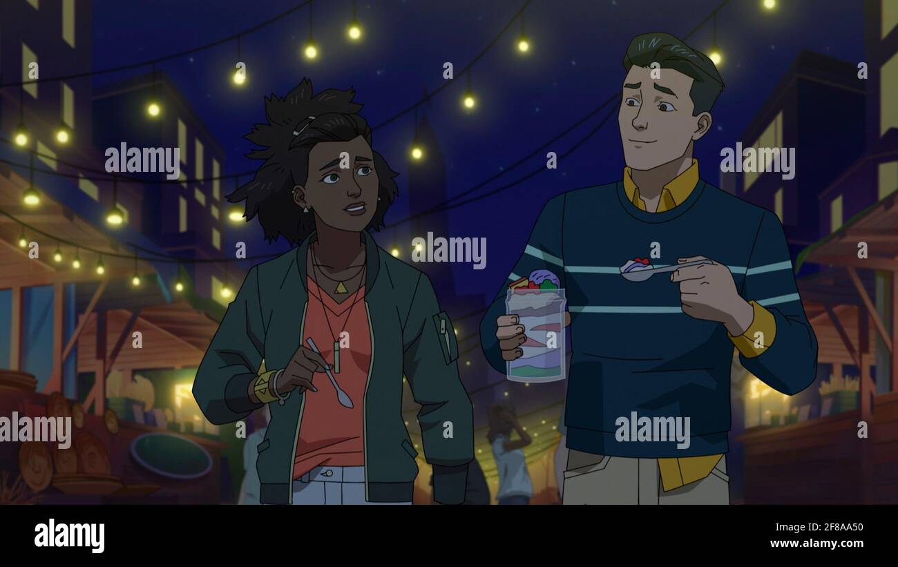 INVINCIBLE, from left: Amber Bennett (voice: Zazie Beetz), Mark Grayson ...