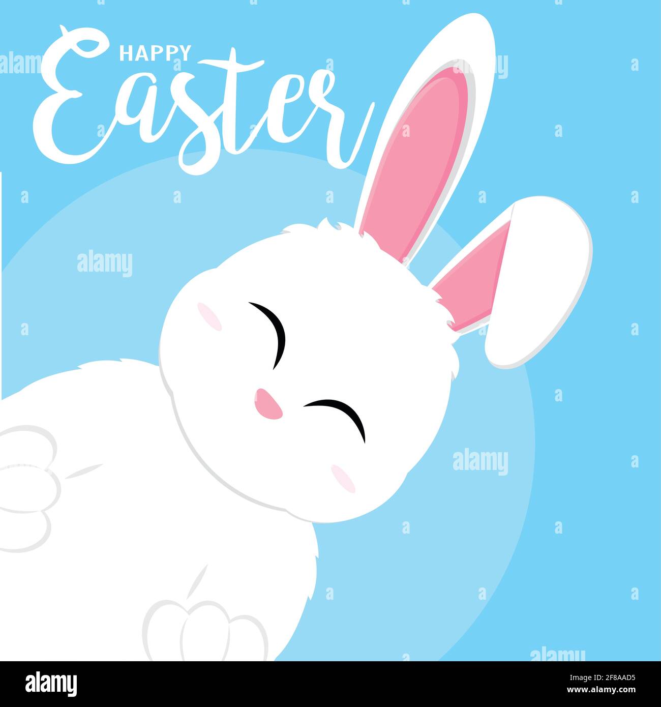 Cute bunny cartoon. Happy easter poster - Vector illustration Stock ...