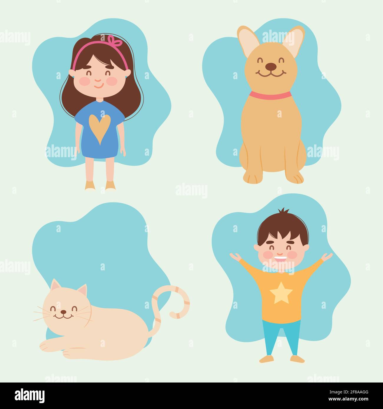 kids and pets icon set Stock Vector Image & Art - Alamy