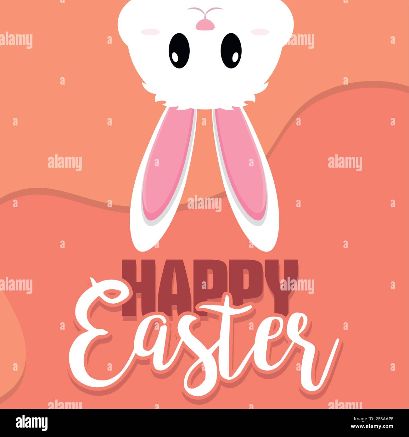 Cute bunny cartoon. Happy easter poster - Vector illustration Stock ...