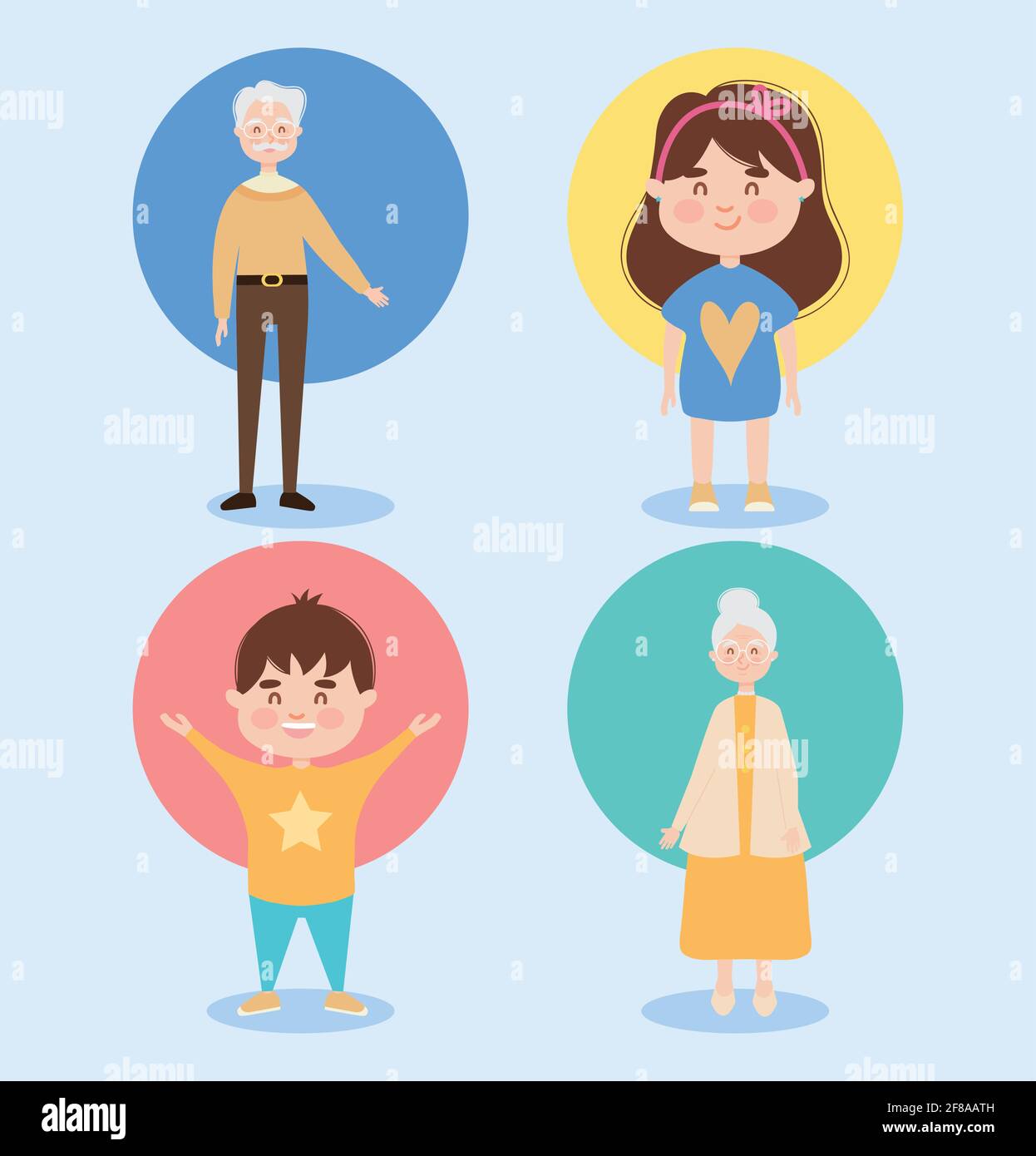 old people and kids set Stock Vector Image & Art - Alamy