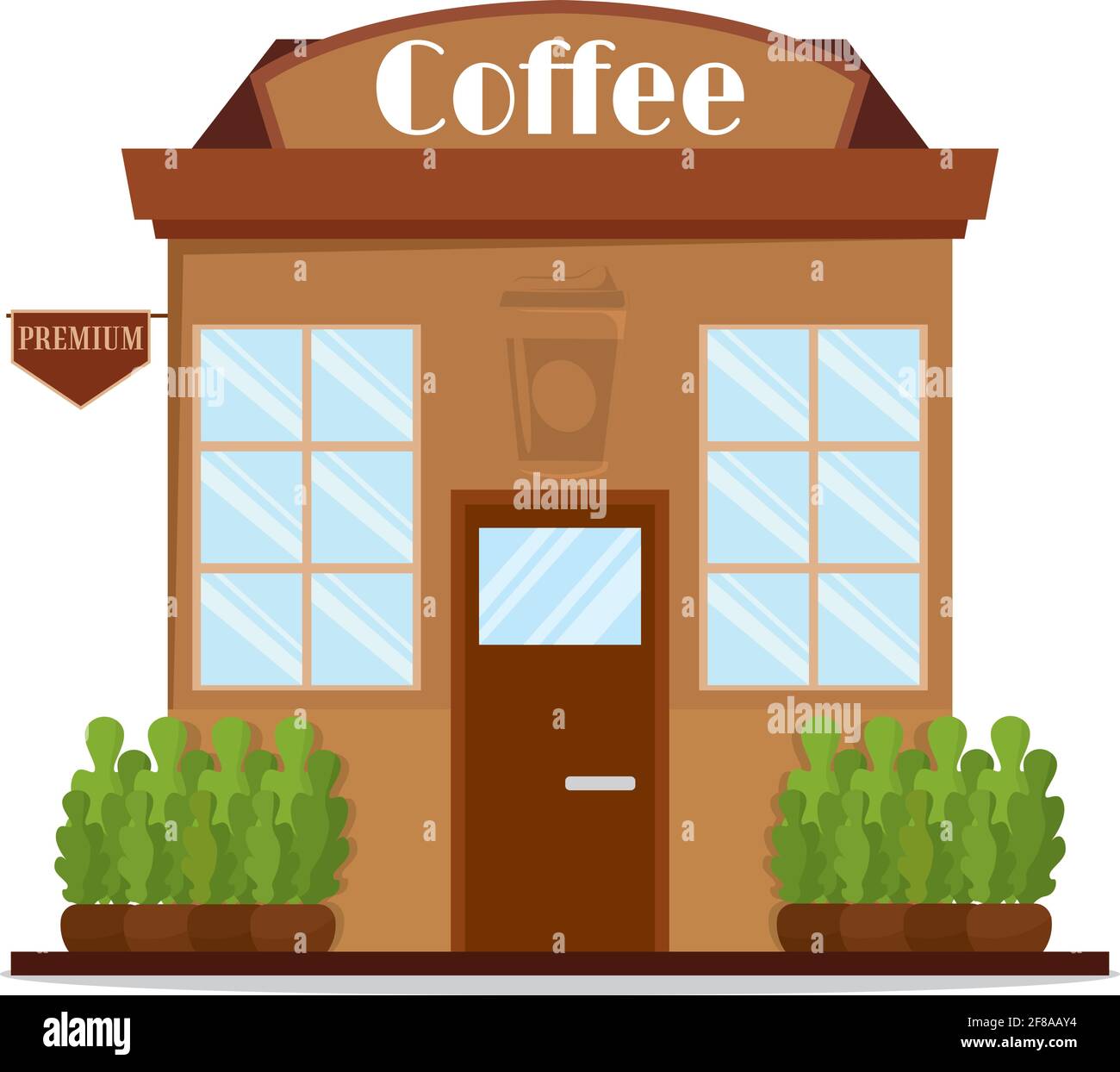Isolated coffee shop building. Building icon - Vector Stock Vector ...
