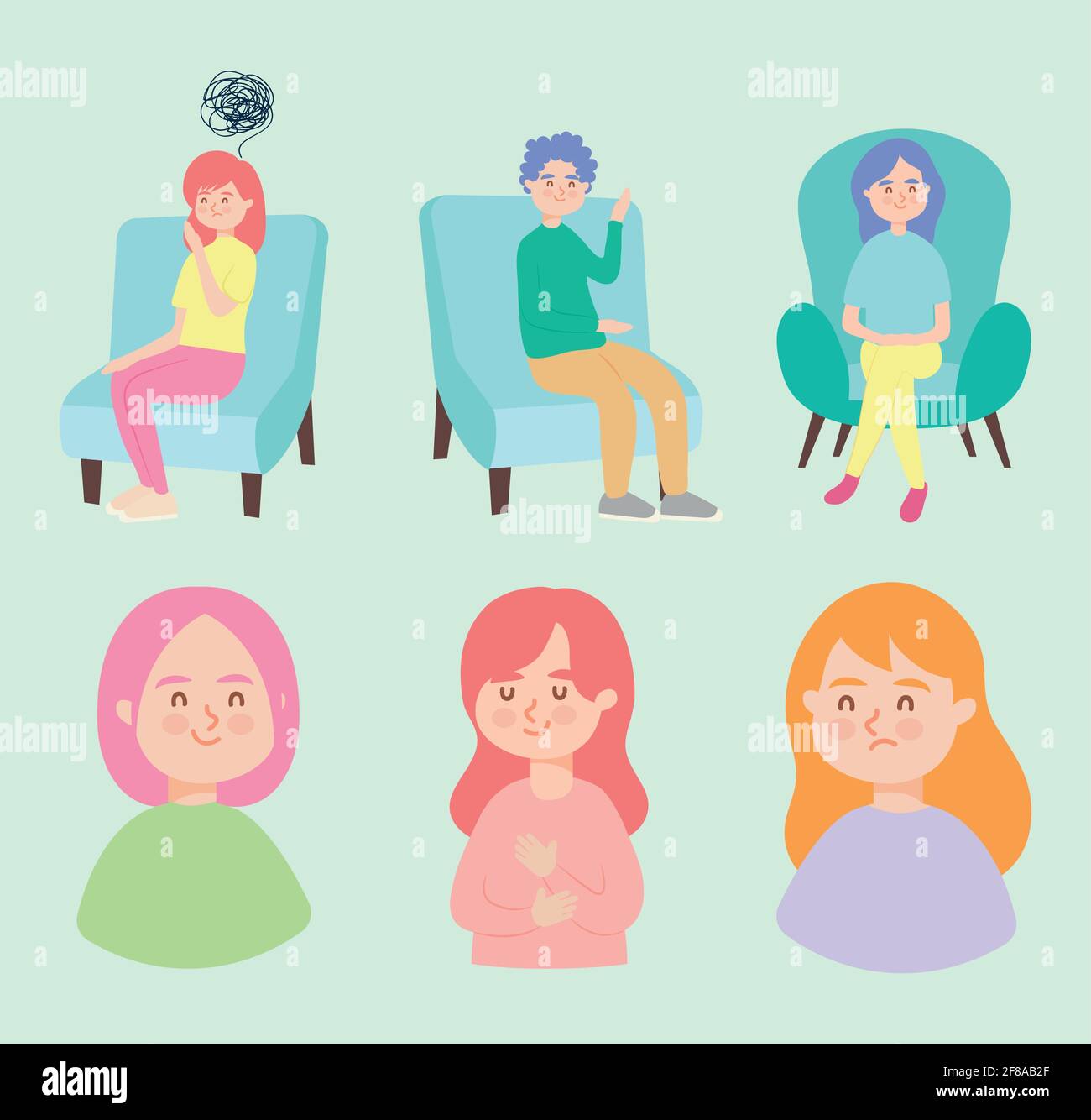 cartoon people and armchairs set Stock Vector Image & Art - Alamy