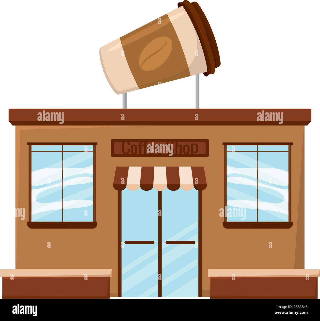 Isolated coffee shop building. Building icon - Vector Stock Vector ...