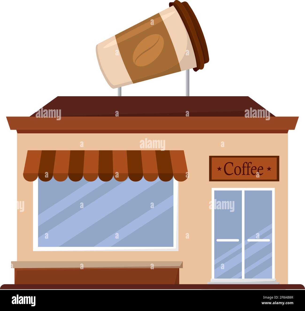 Isolated coffee shop building. Building icon - Vector Stock Vector ...