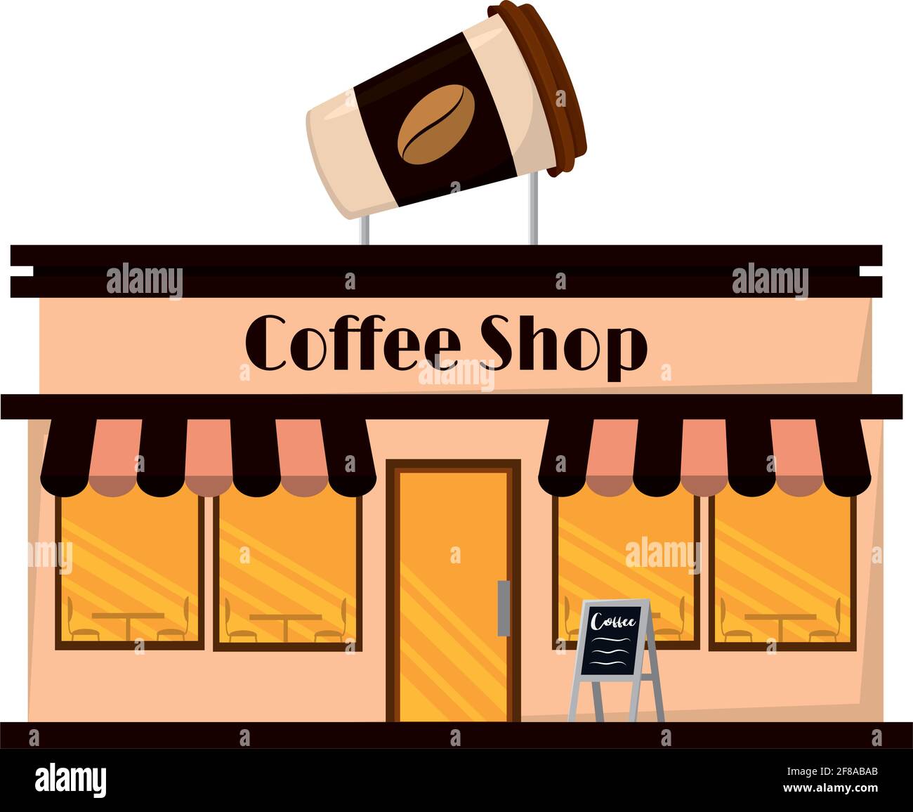 Isolated coffee shop building. Building icon - Vector Stock Vector ...