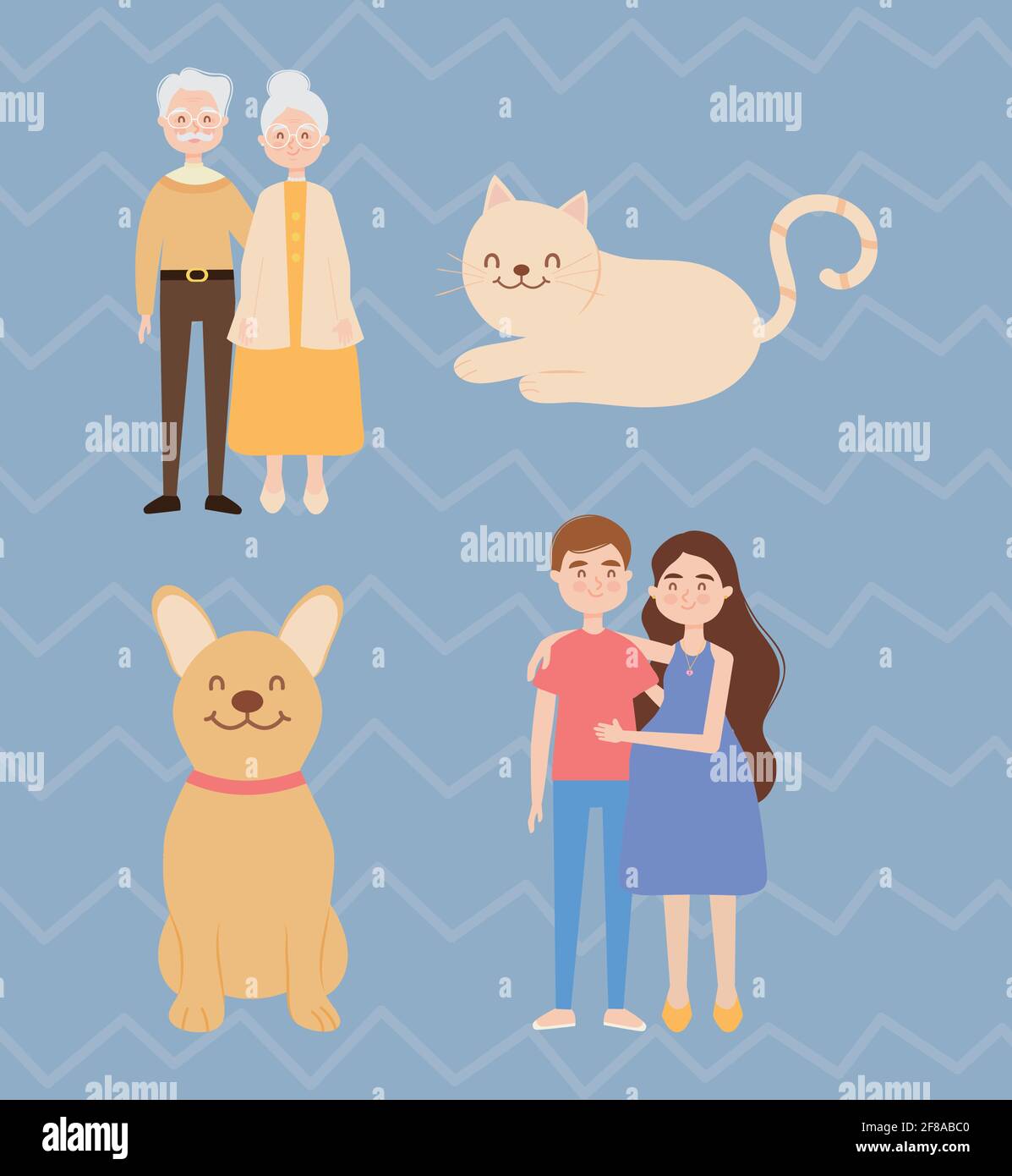 Old dog young family Stock Vector Images - Alamy