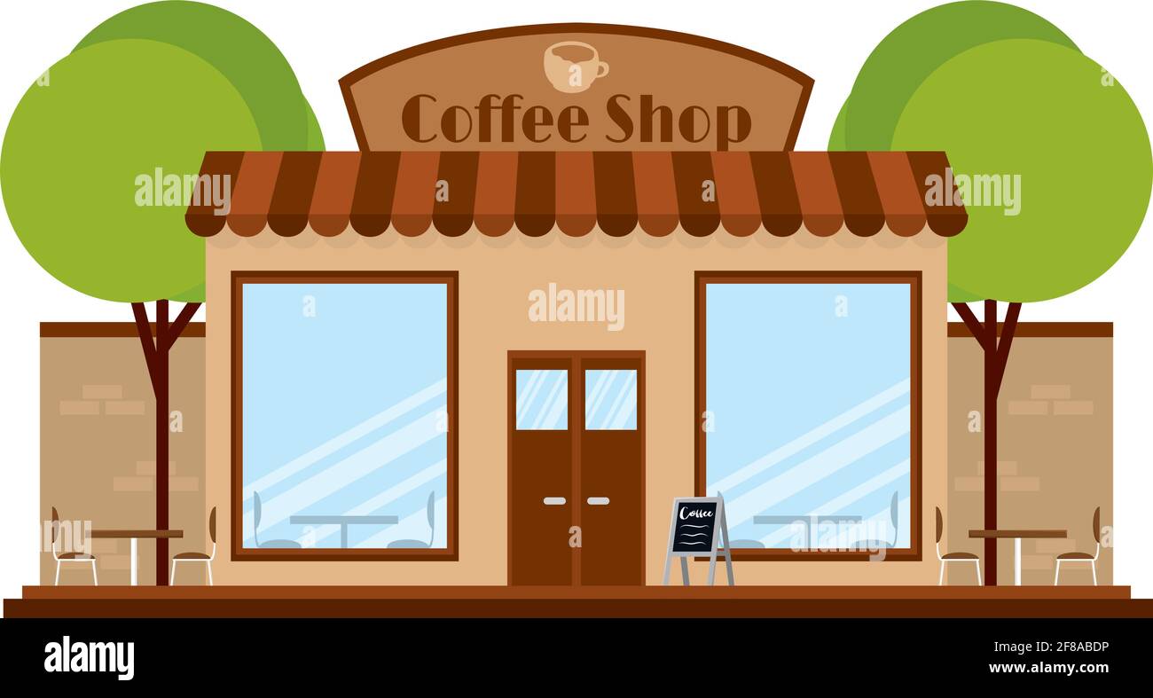 Isolated coffee shop building. Building icon - Vector Stock Vector ...