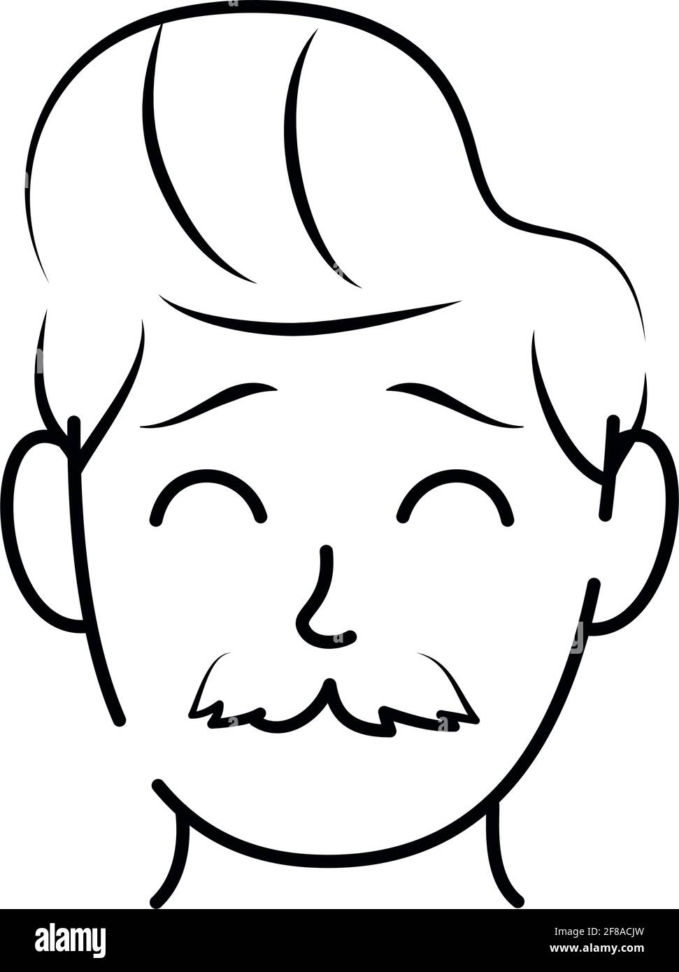 happy man smiling with mustache Stock Vector Image & Art - Alamy