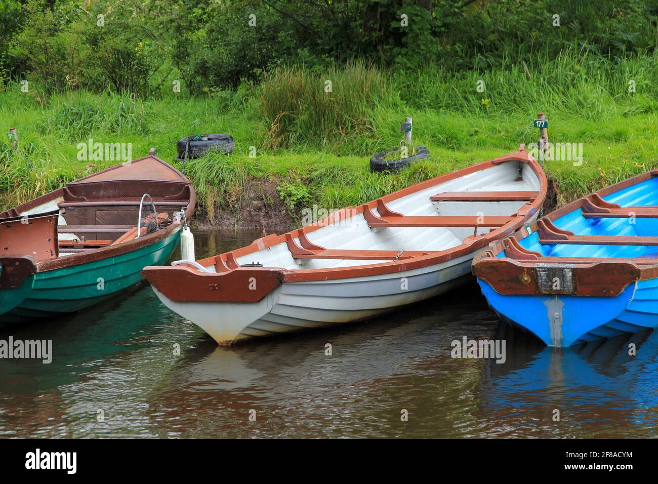 Row boat tied to shore water hi-res stock photography and images - Alamy