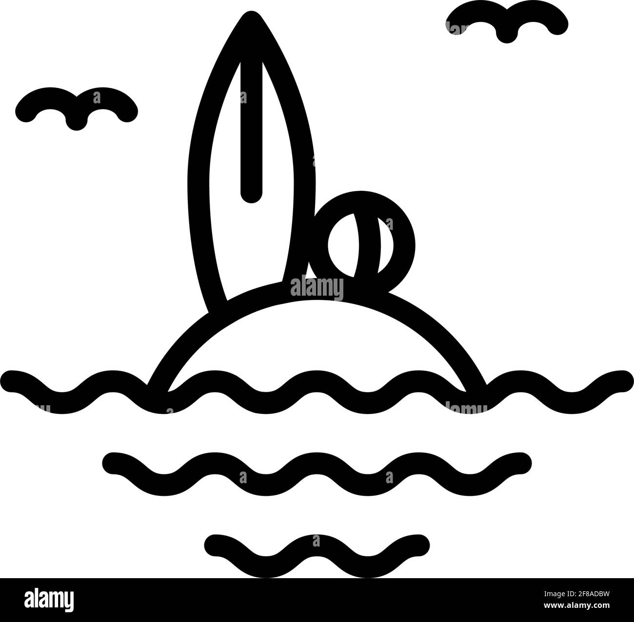 Beach island outline icon design vector, summer season vector design ...