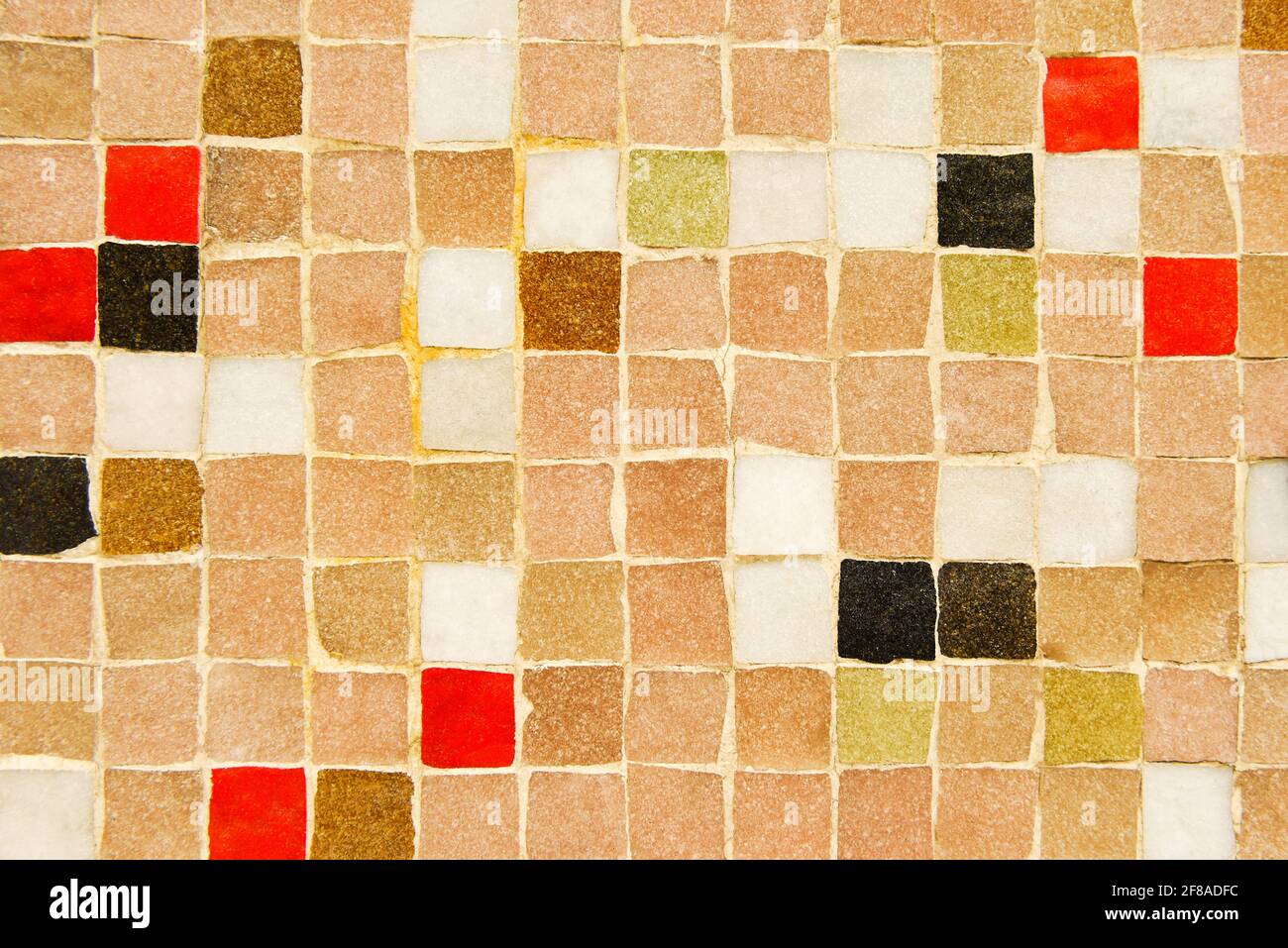 Old Mixed Ceramic tiles mosaic pattern background. Glass colorful tiles ...