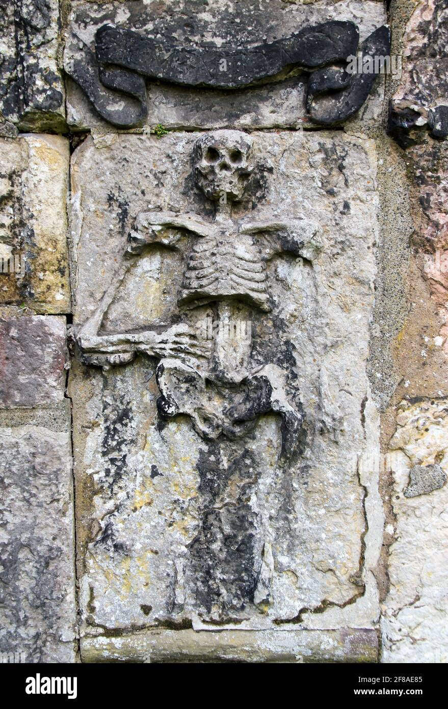 Stone Skeleton Carving in Cemetery in Edinburgh Scotland Stock Photo ...