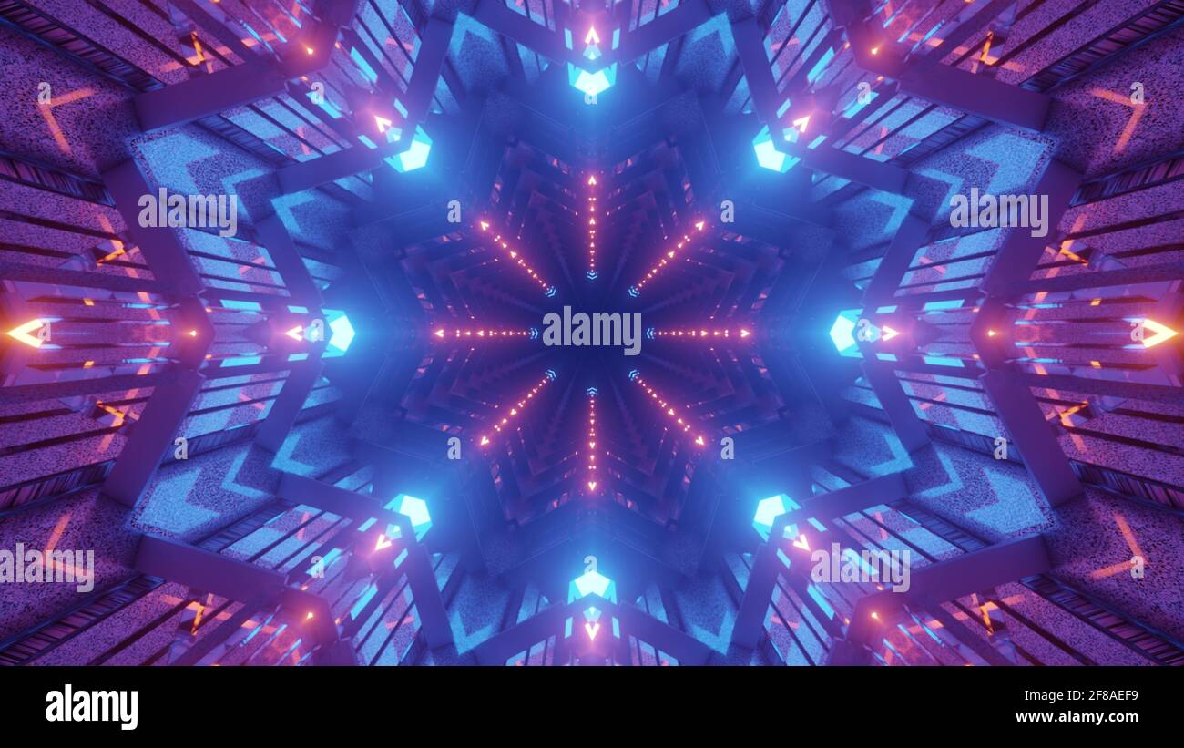 3D rendering of a futuristic background with geometric shapes and ...