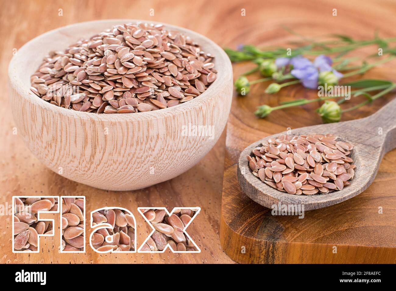 Flax Seeds and Flower - Linum usitatissimum Stock Photo - Alamy