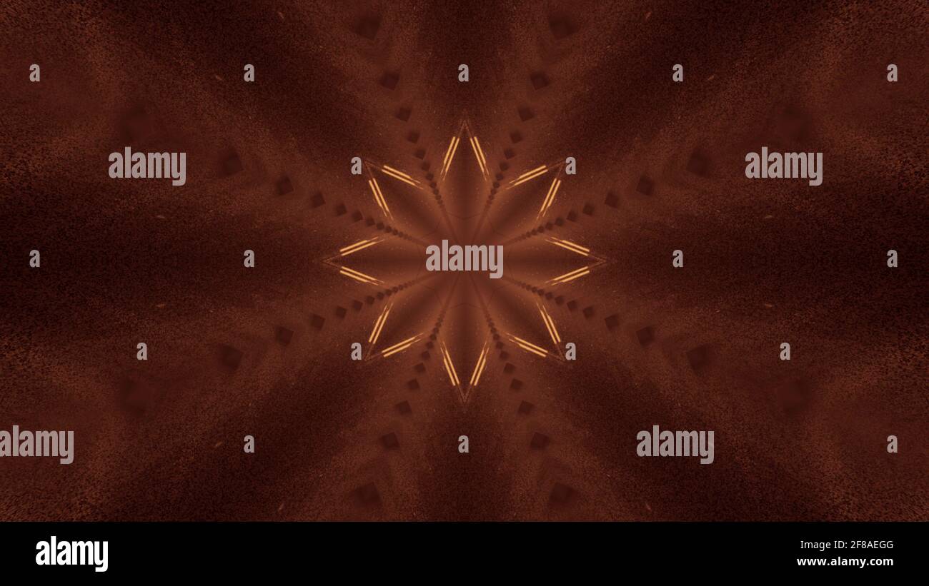 3D rendering of a futuristic background with geometric shapes and brown ...