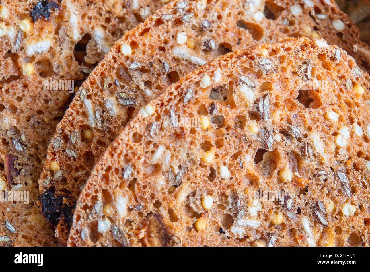 Top-down view of bread with seeds Stock Photo - Alamy