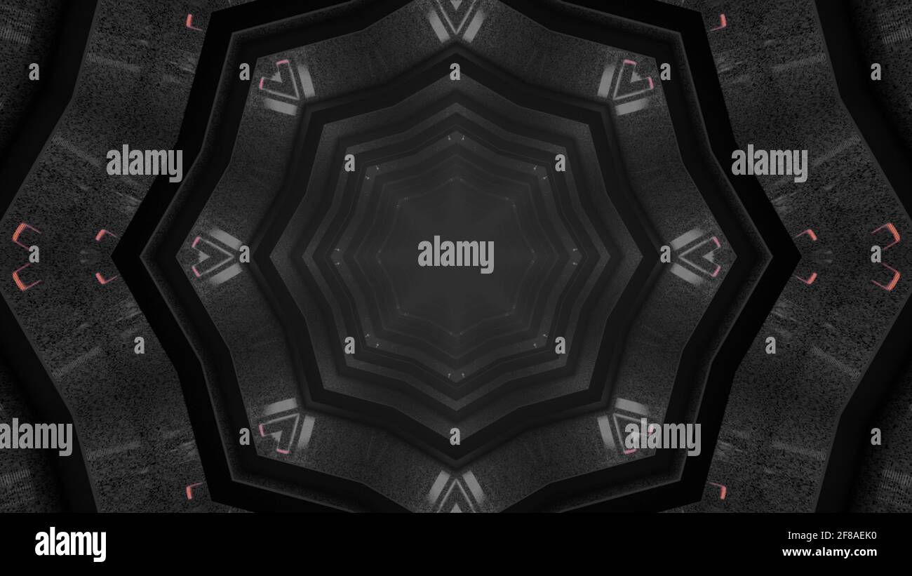 3D rendering of a futuristic background with dark geometric shapes ...