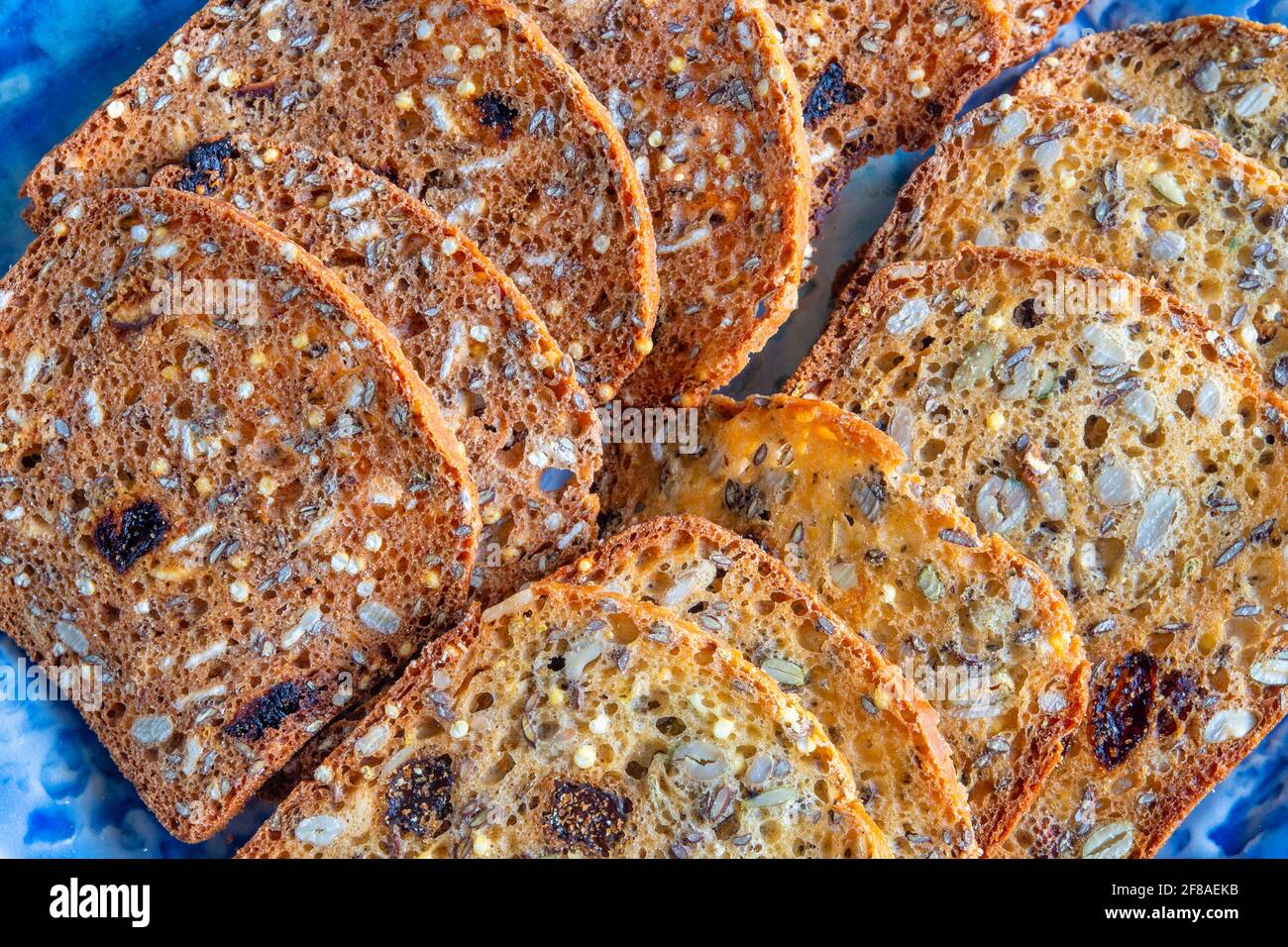 Top-down view of bread with seeds Stock Photo - Alamy
