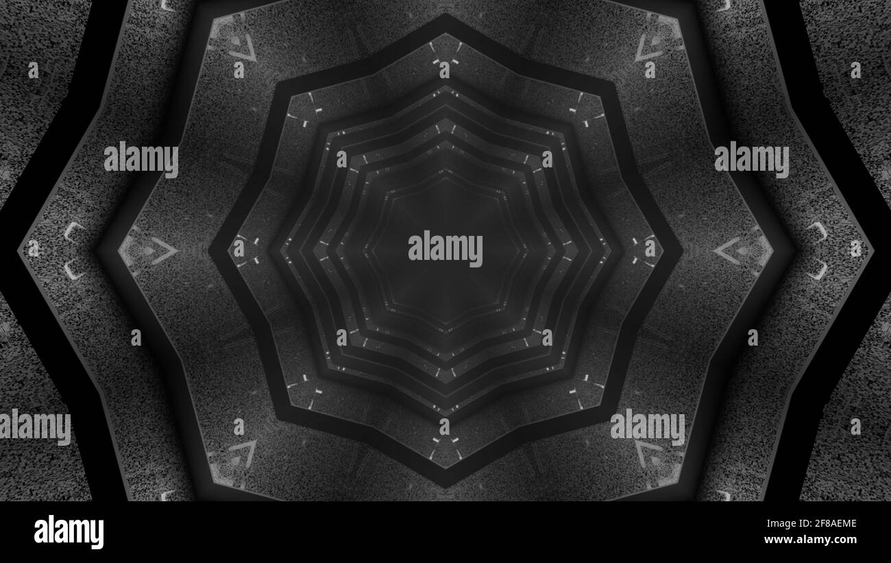 3D rendering of a futuristic background with dark geometric shapes ...