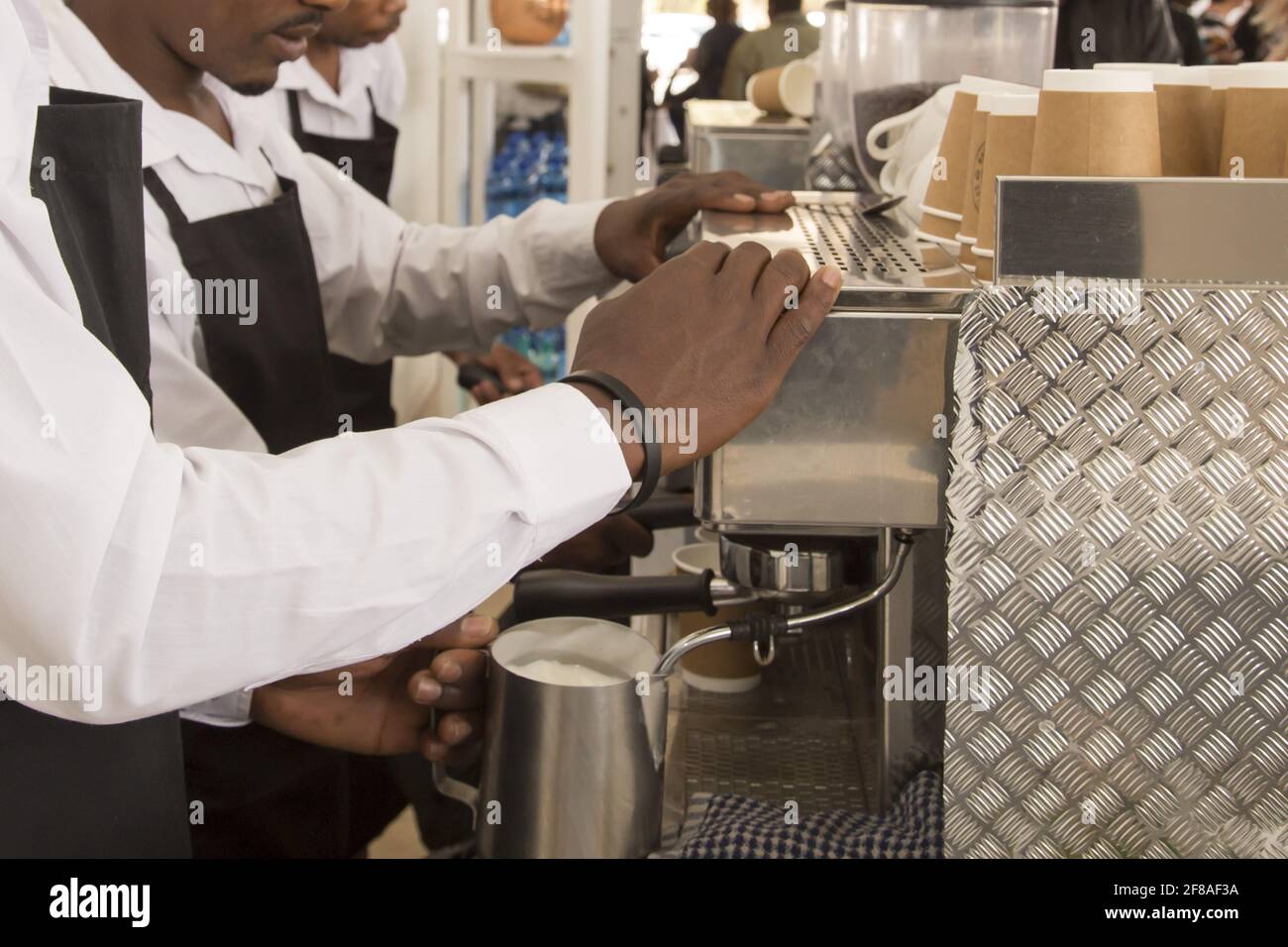 African american man pouring coffee hi-res stock photography and images ...