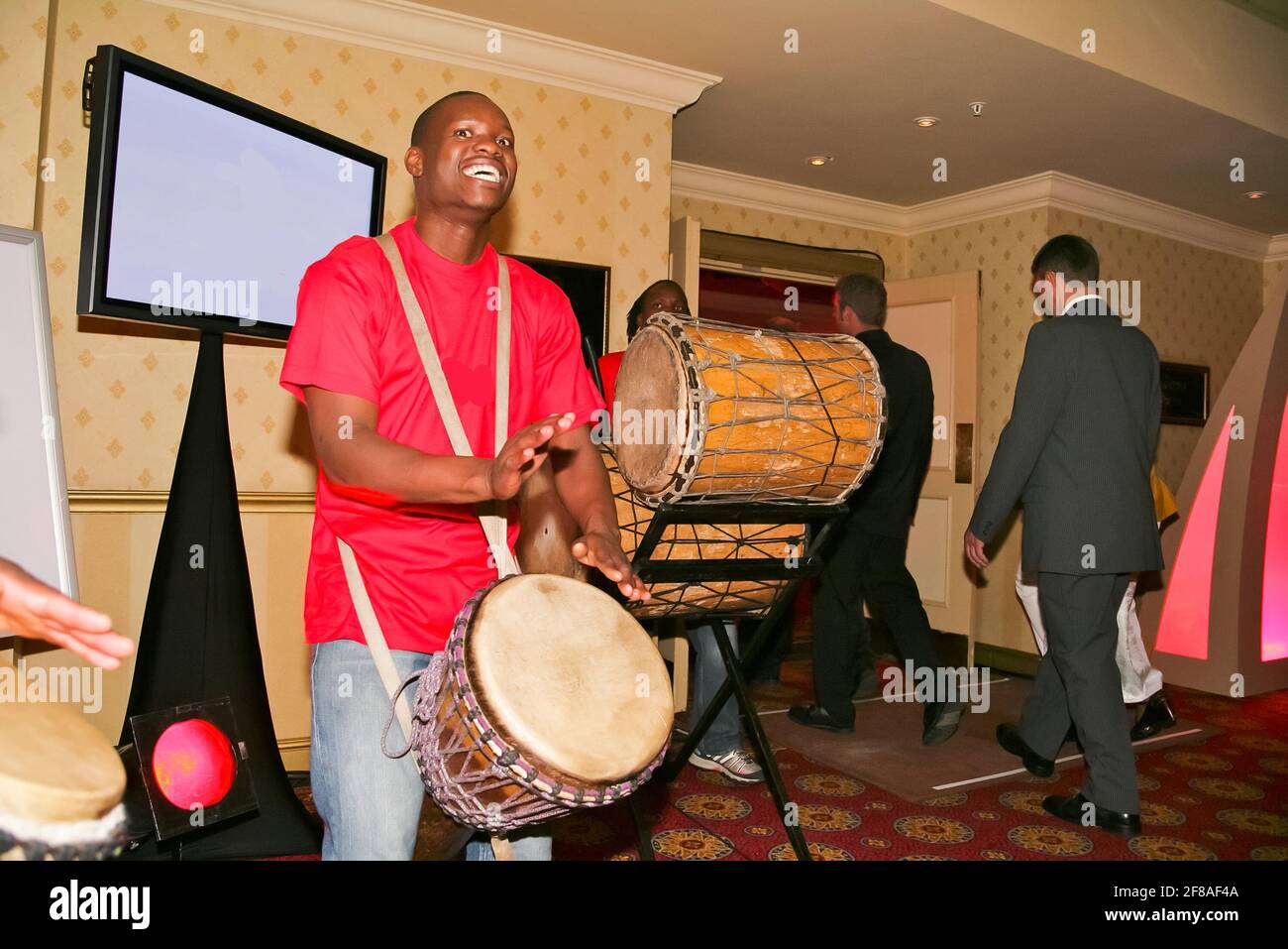 Zulu man playing drum hi-res stock photography and images - Alamy