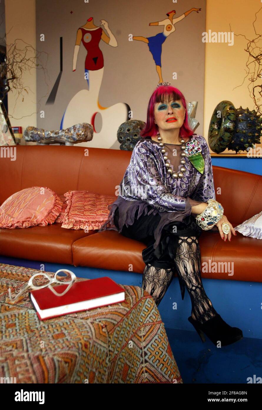 Zandra Rhodes in her home in south London.pic David Sandison 23/1/2006 ...