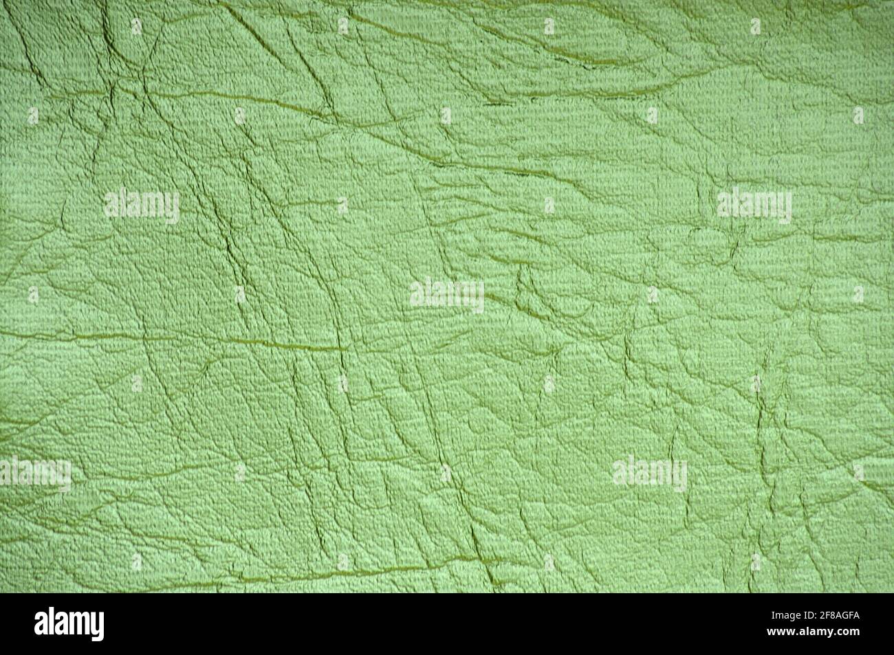 Fragment of pale green genuine leather with wrinkles and folds and ...