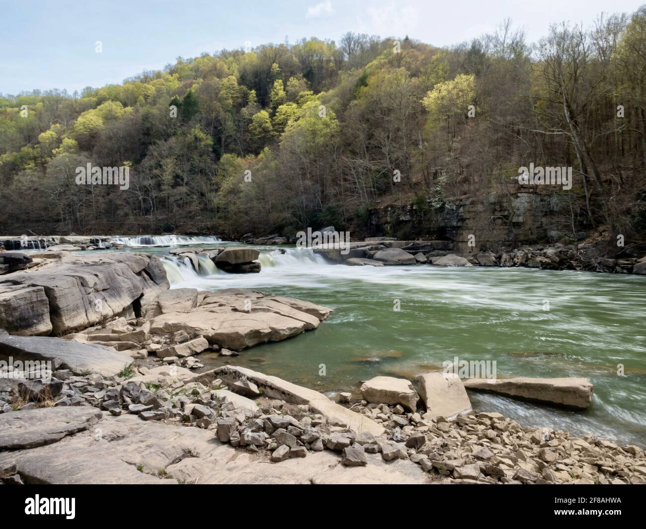 Valley Falls State Park near Fairmont West Virginia in the spring with ...
