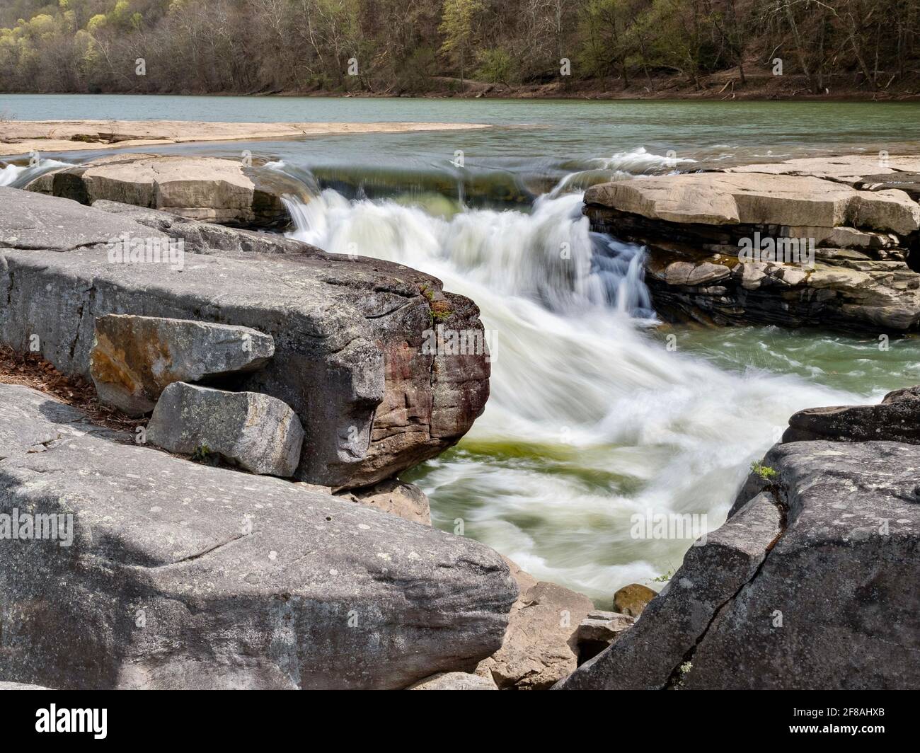 Valley Falls State Park near Fairmont West Virginia in the spring with ...