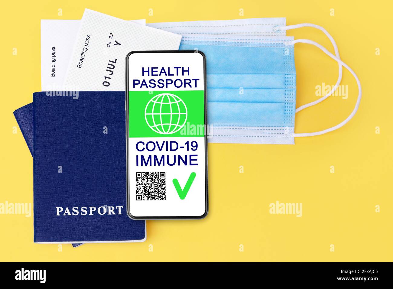 Health passport COVID 19 immunity coronavirus vaccination certificate ...