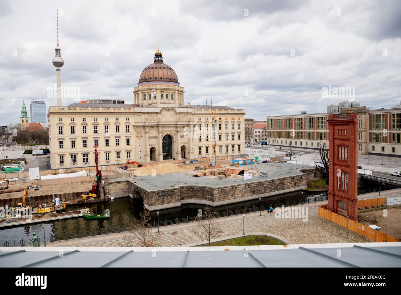Berlin, Germany. 12th Apr, 2021. The construction site of the Freedom ...