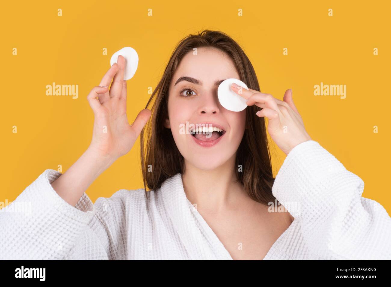 Woman taking off makeup hi-res stock photography and images - Alamy