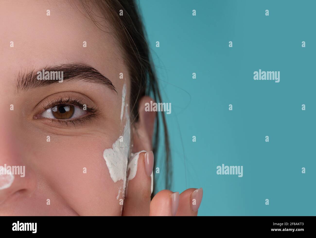 Closeup woman beauty face, portrait of beautiful female model. Skincare ...