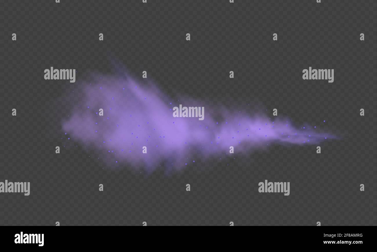 Purple fog or smoke.Purple dust with particles. Violet smoke or dust ...