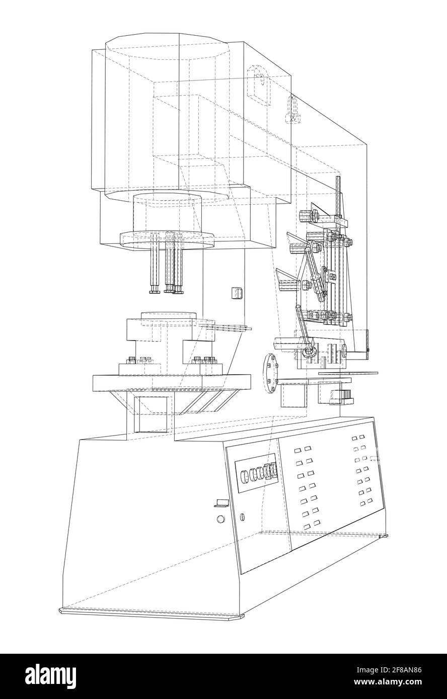 Metalworking CNC machine. Vector Stock Vector Image & Art - Alamy