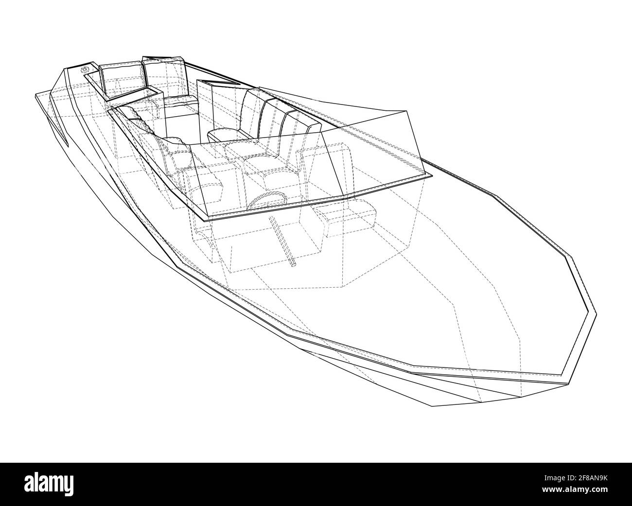 Modern boat with seats. Vector Stock Vector Image & Art - Alamy
