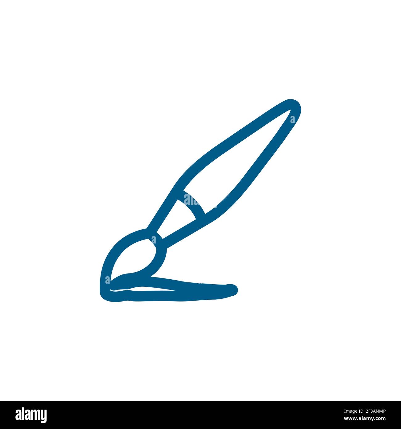 Paintbrush Line Blue Icon On White Background. Blue Flat Style Vector ...