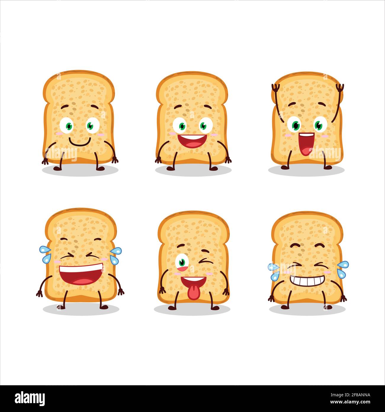 Cartoon character of bread toast with smile expression. Vector ...