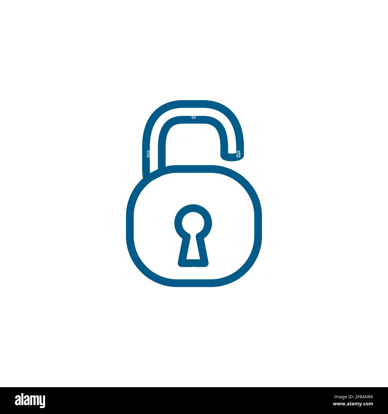 Open Lock Line Blue Icon On White Background. Blue Flat Style Vector ...