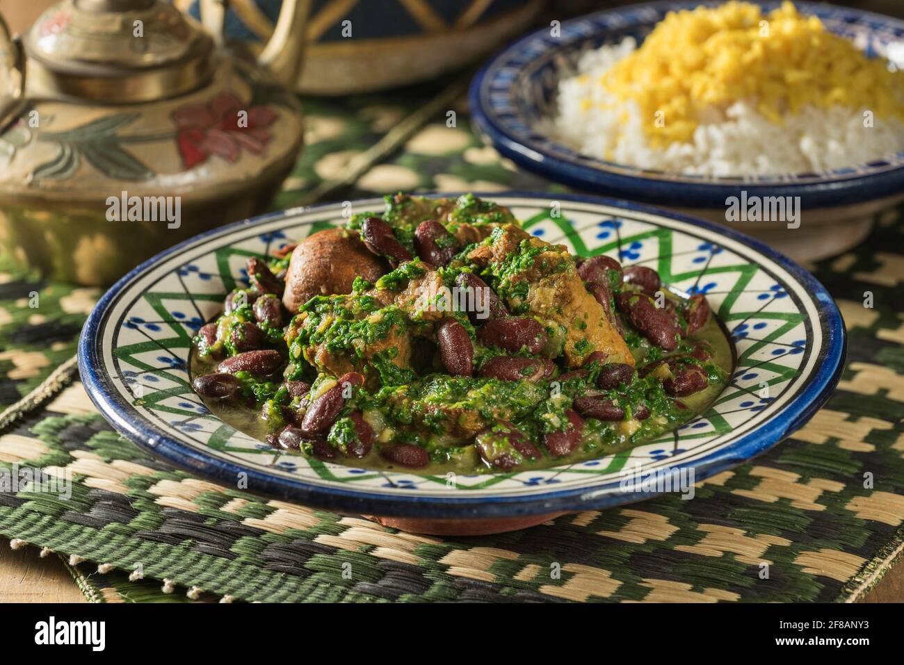 Khoresh ghormeh sabzi. Iranian lamb and herb stew. Iran Food Stock ...