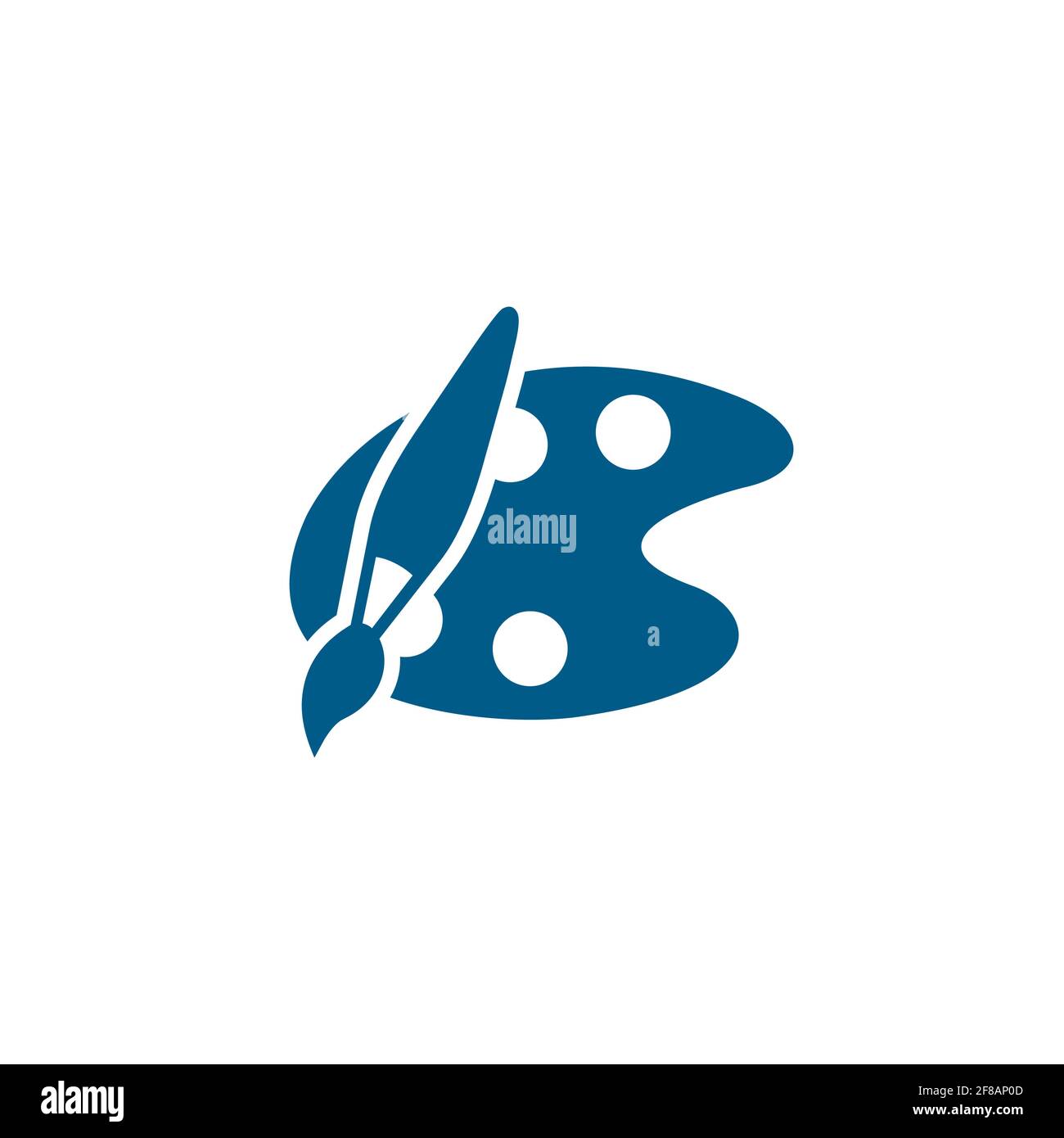 Painting Color Palette Blue Icon On White Background. Blue Flat Style ...